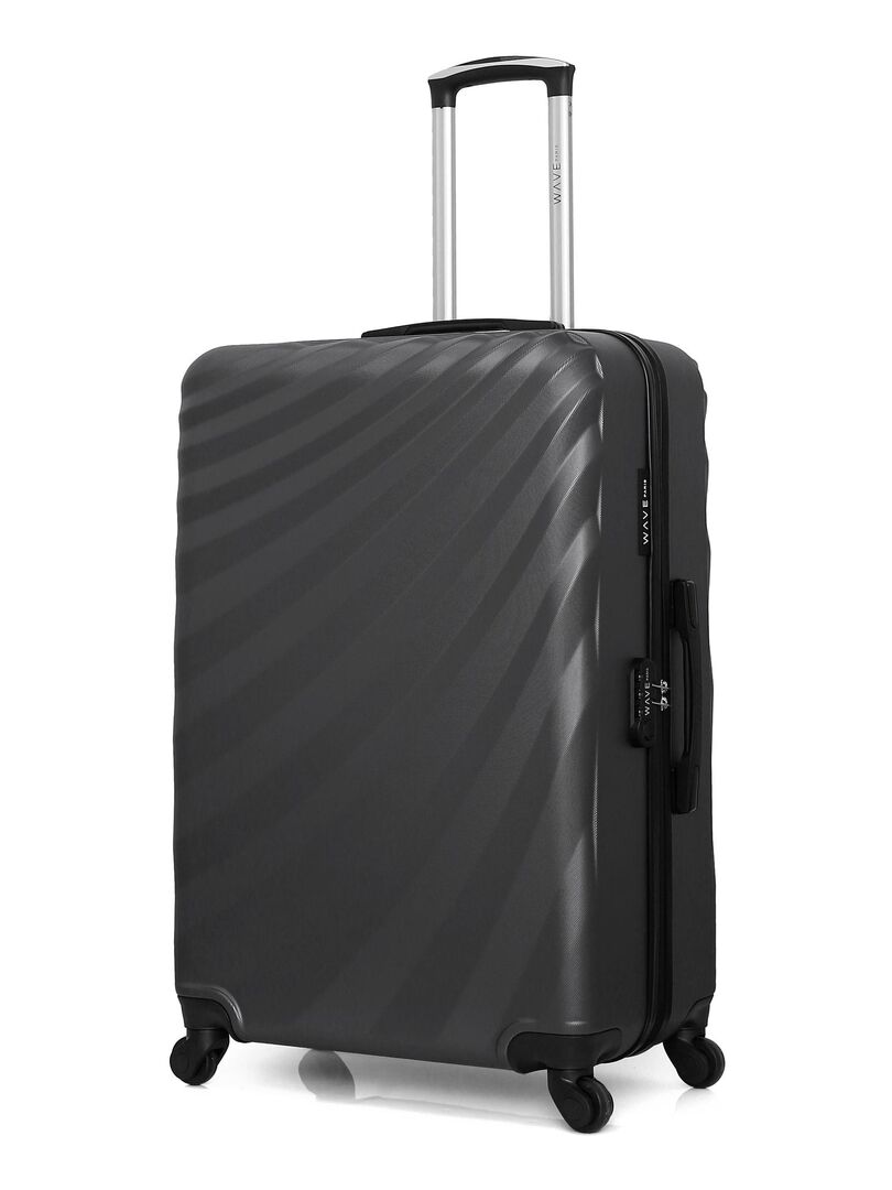 WAVE PARIS - Valise Grand Format ABS DANUBE 4 Roues 75 cm - Gris foncé ...