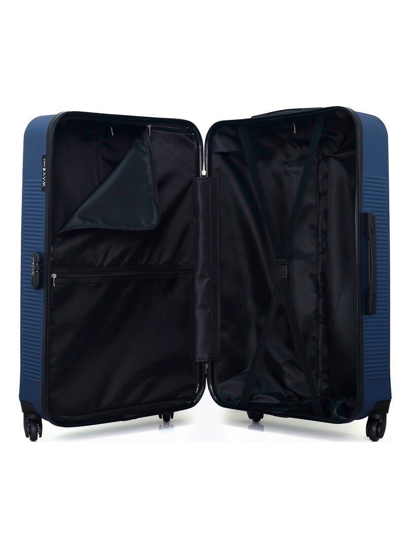 WAVE PARIS - Valise Grand Format ABS SELENGA 4 Roues 75 cm - Bleu ...