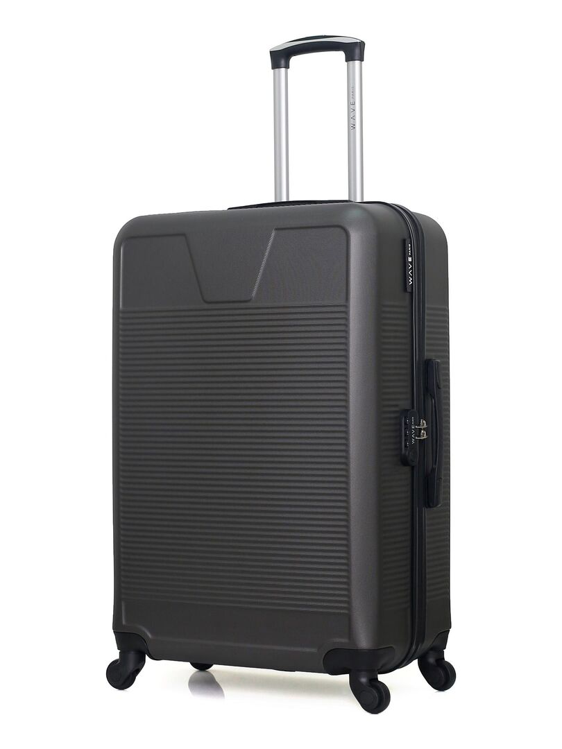 WAVE PARIS - Valise Grand Format ABS SELENGA 4 Roues 75 cm - Gris foncé ...