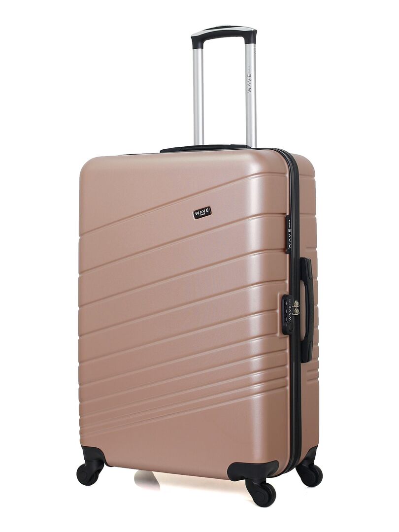 WAVE PARIS - Valise Grand Format ABS TIGRE 4 Roues 75 cm - Rose - Kiabi ...
