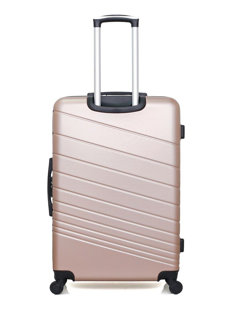 WAVE PARIS - Valise Grand Format ABS TIGRE 4 Roues 75 cm - Rose - Kiabi ...