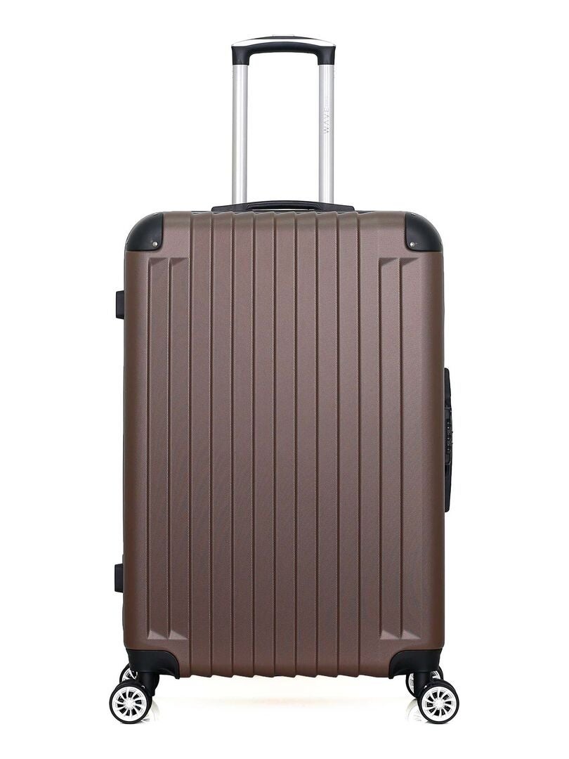 WAVE PARIS - Valise Grand Format Rigide 75cm TAGE - Marron - Kiabi ...