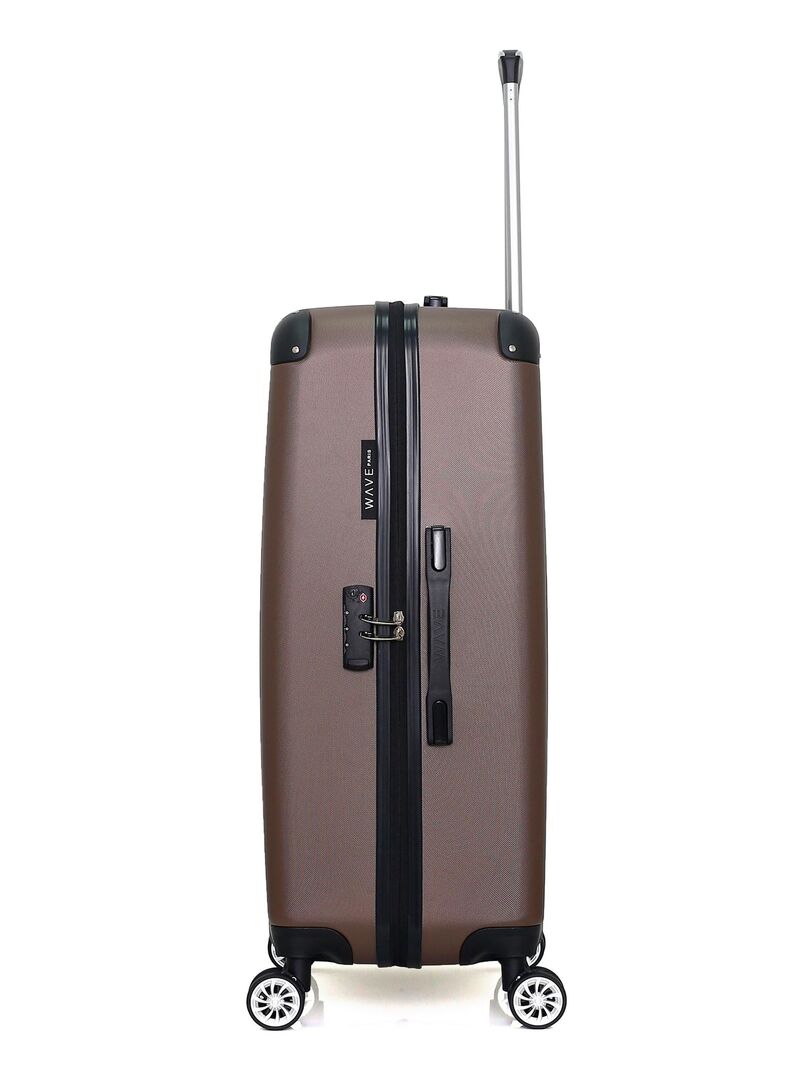 WAVE PARIS - Valise Grand Format Rigide 75cm TAGE - Marron - Kiabi ...