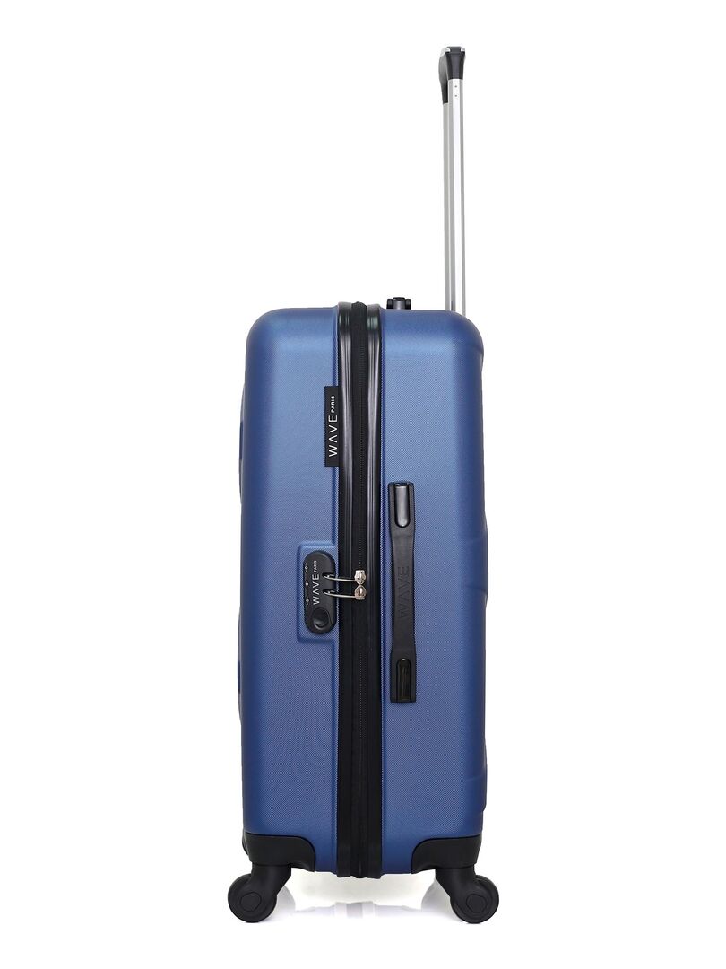 WAVE PARIS - Valise Weekend ABS AMAZONE 4 Roues 65 cm - Bleu marine ...