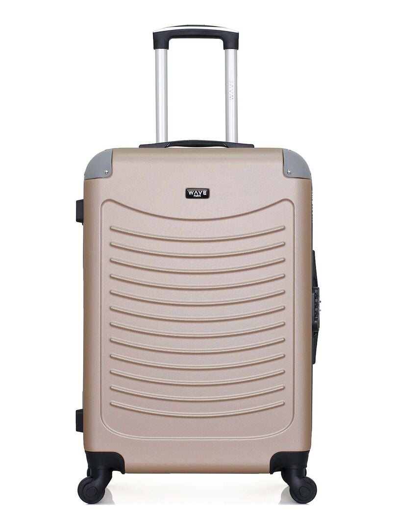 WAVE PARIS - Valise Weekend ABS CONGO 4 Roues 65 cm - Beige - Kiabi ...