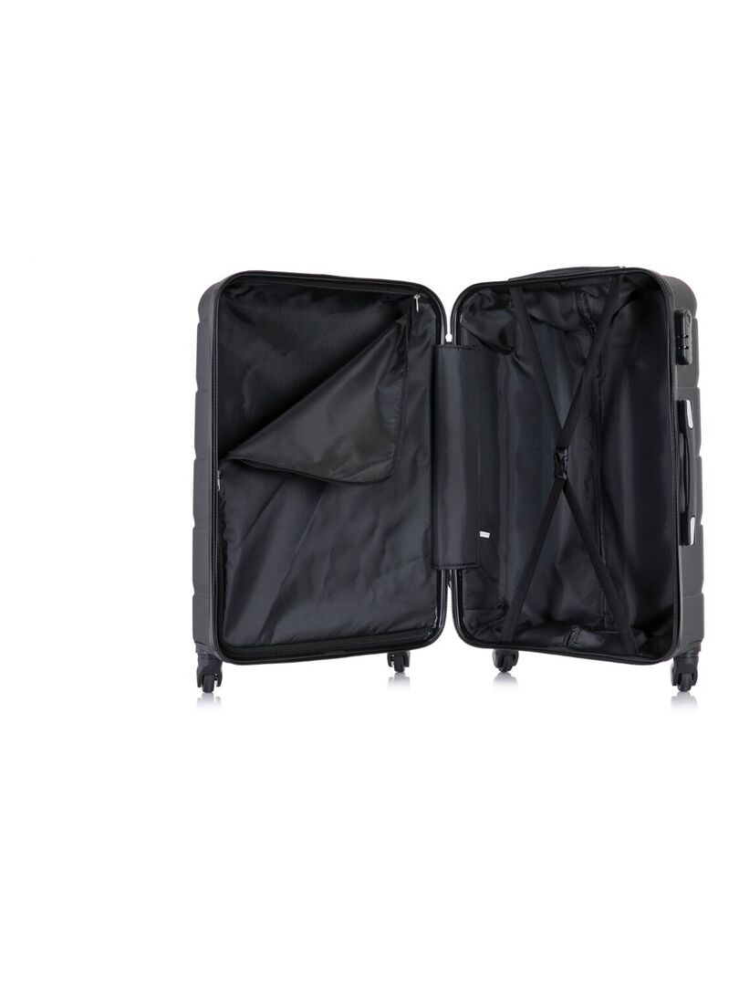 WAVE PARIS - Valise Weekend ABS PICASSO 4 Roues 65 cm - Noir - Kiabi ...