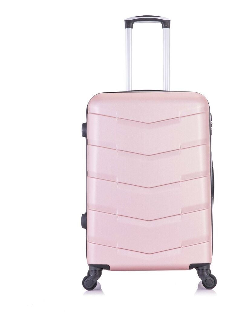 WAVE PARIS - Valise Weekend ABS PICASSO 4 Roues 65 cm - Rose - Kiabi ...