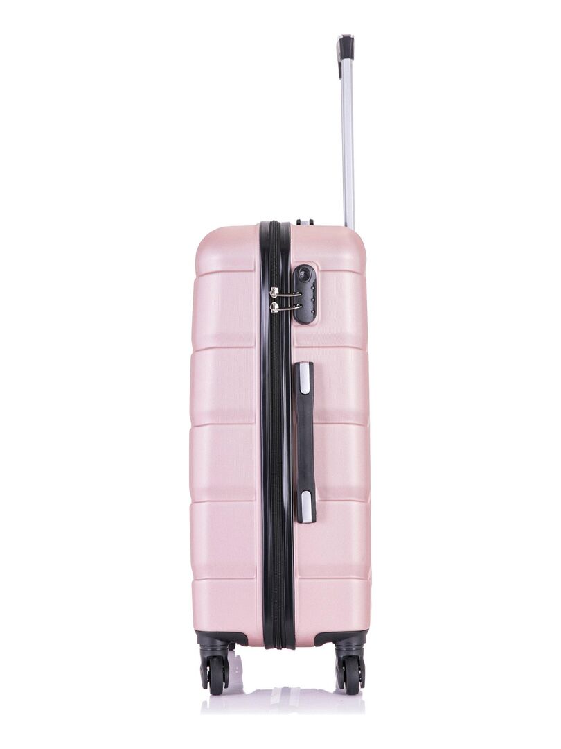 WAVE PARIS - Valise Weekend ABS PICASSO 4 Roues 65 cm - Rose - Kiabi ...