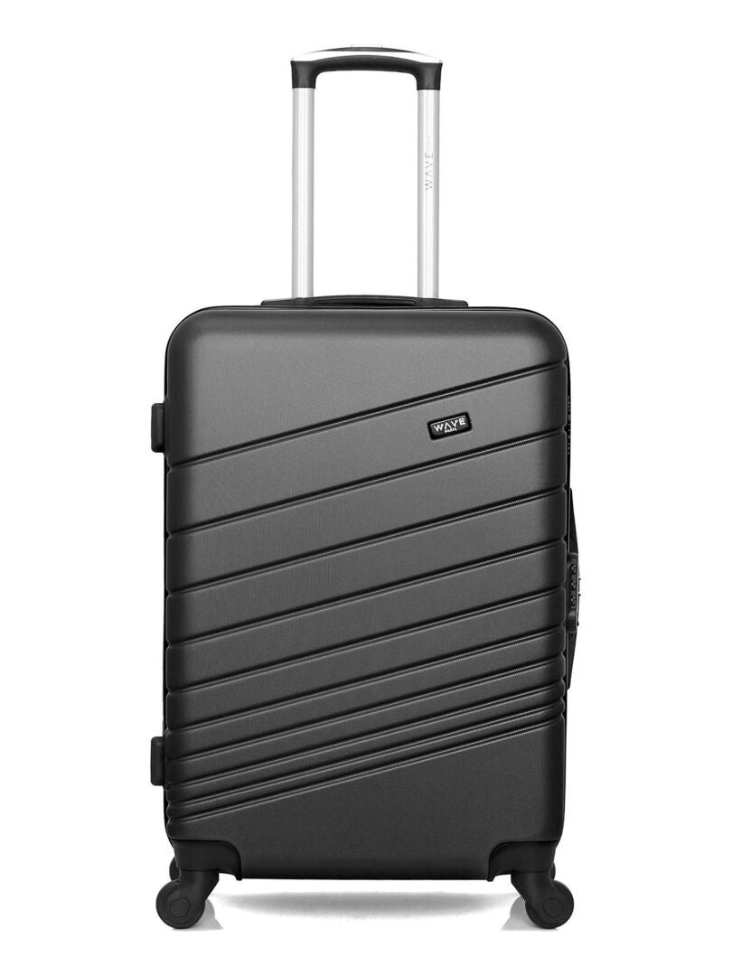 WAVE PARIS - Valise Weekend ABS TIGRE 4 Roues 65 cm - Gris foncé ...