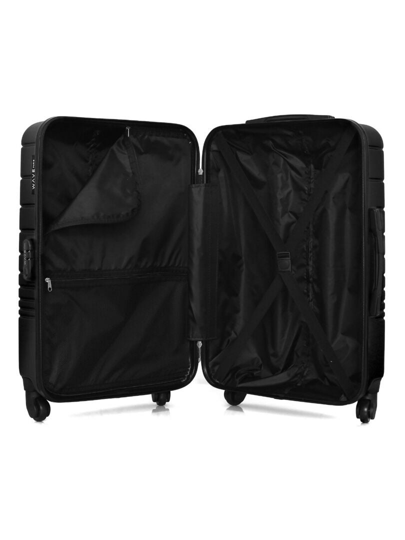 WAVE PARIS - Valise Weekend ABS TIGRE 4 Roues 65 cm - Gris foncé ...